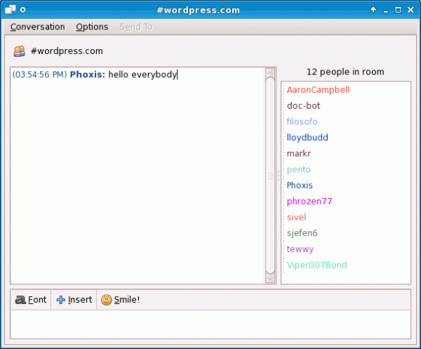 Wordpress.com IRC Channel – Phoxis